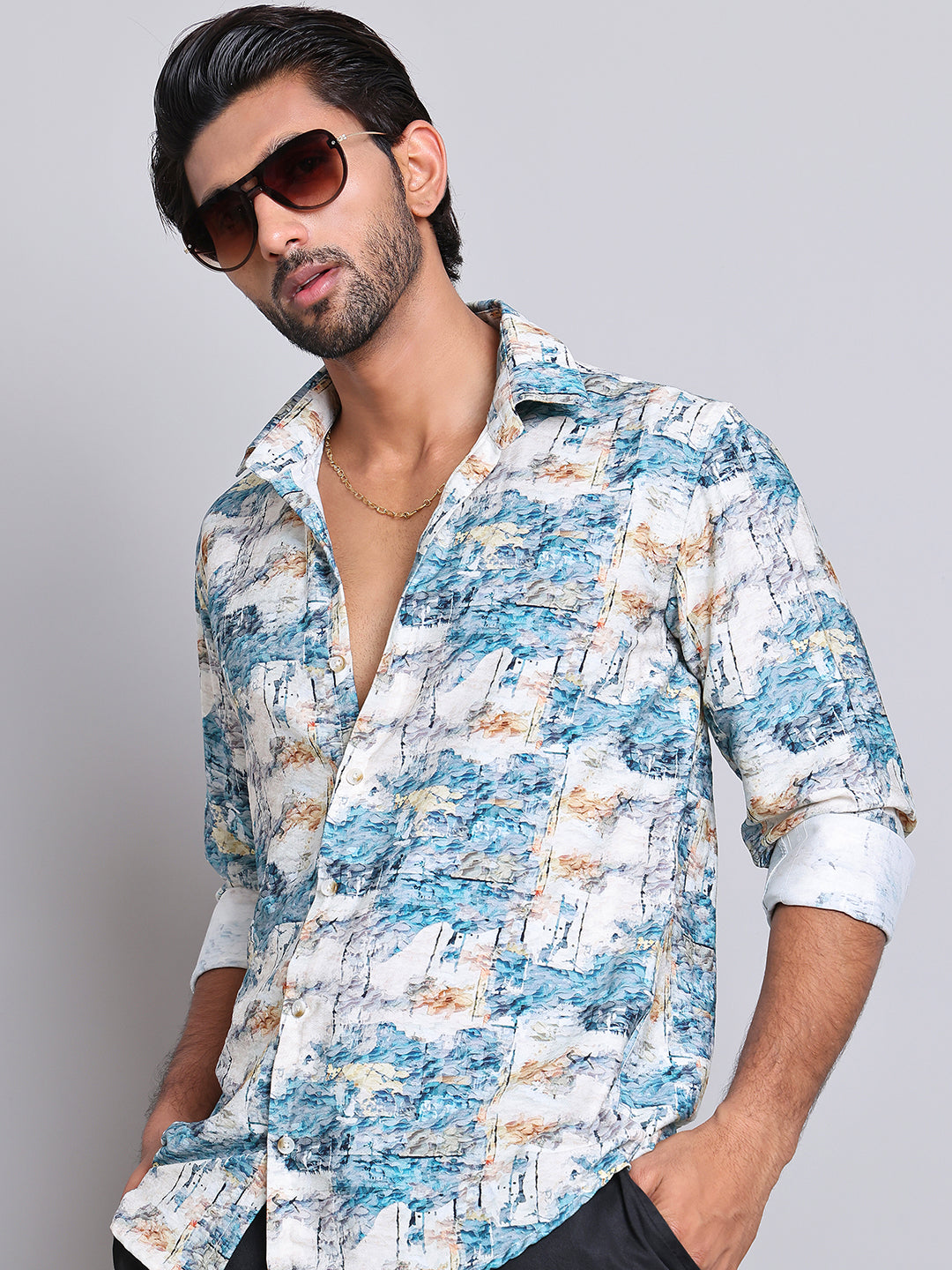 Cotton Printed Casual Shirts For Men – Indian Needle